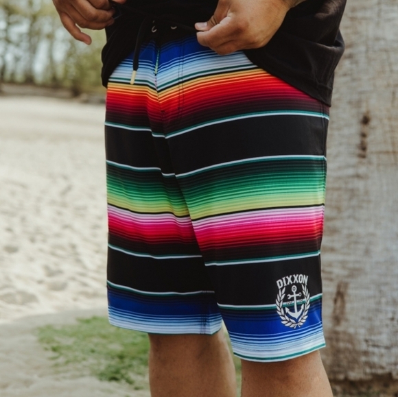 DIXXON | Swim | Dixxon Multicolor Striped Board Shorts | Poshmark